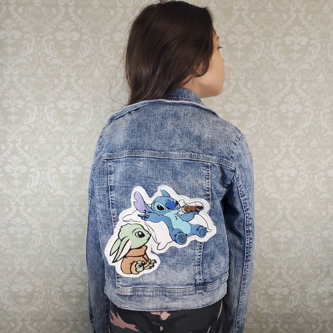 Stitch and Baby Yoda Embroidered Jacket - Etsy