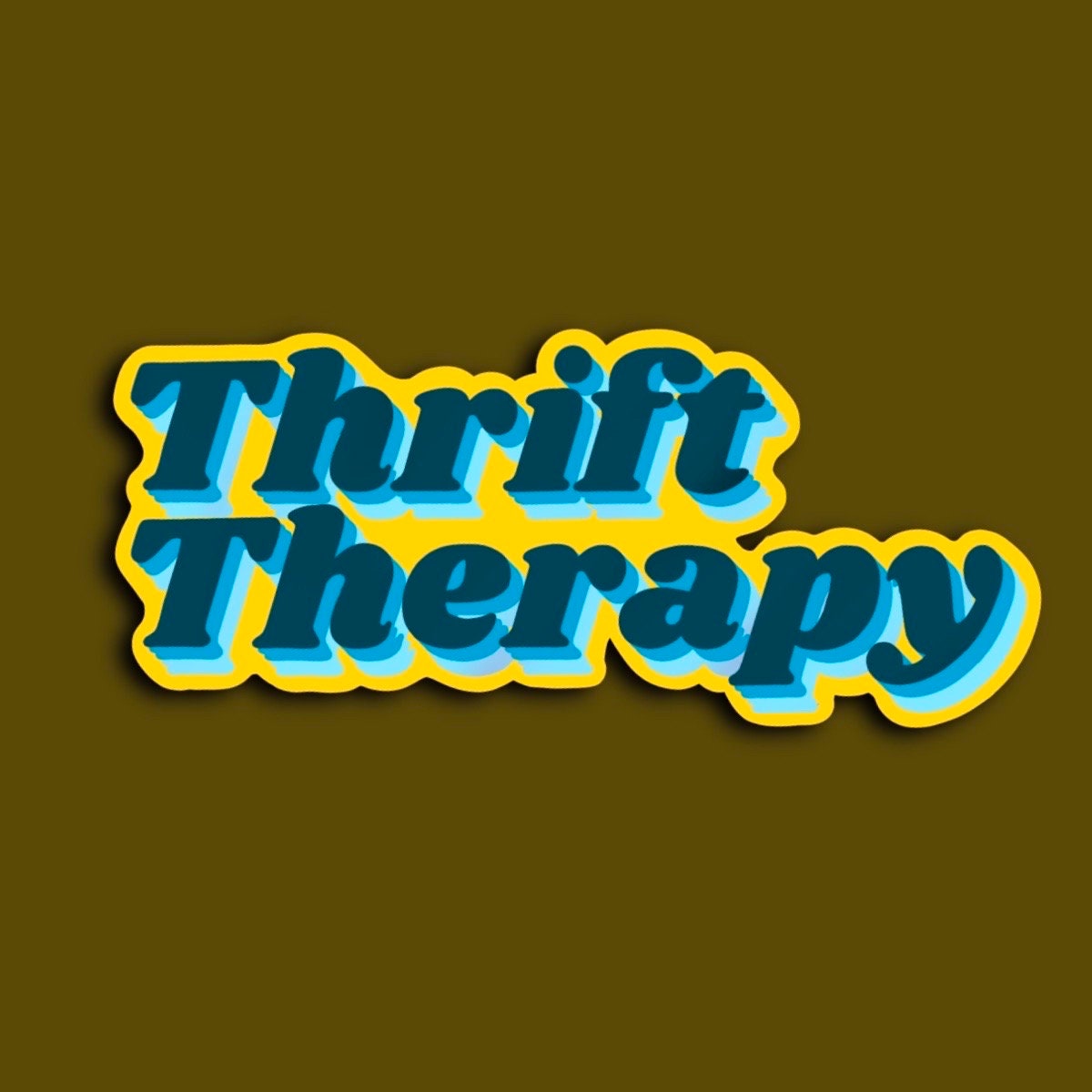 Thrift Therapy Sticker/holographic/thrifting/laptop & Hydroflask ...