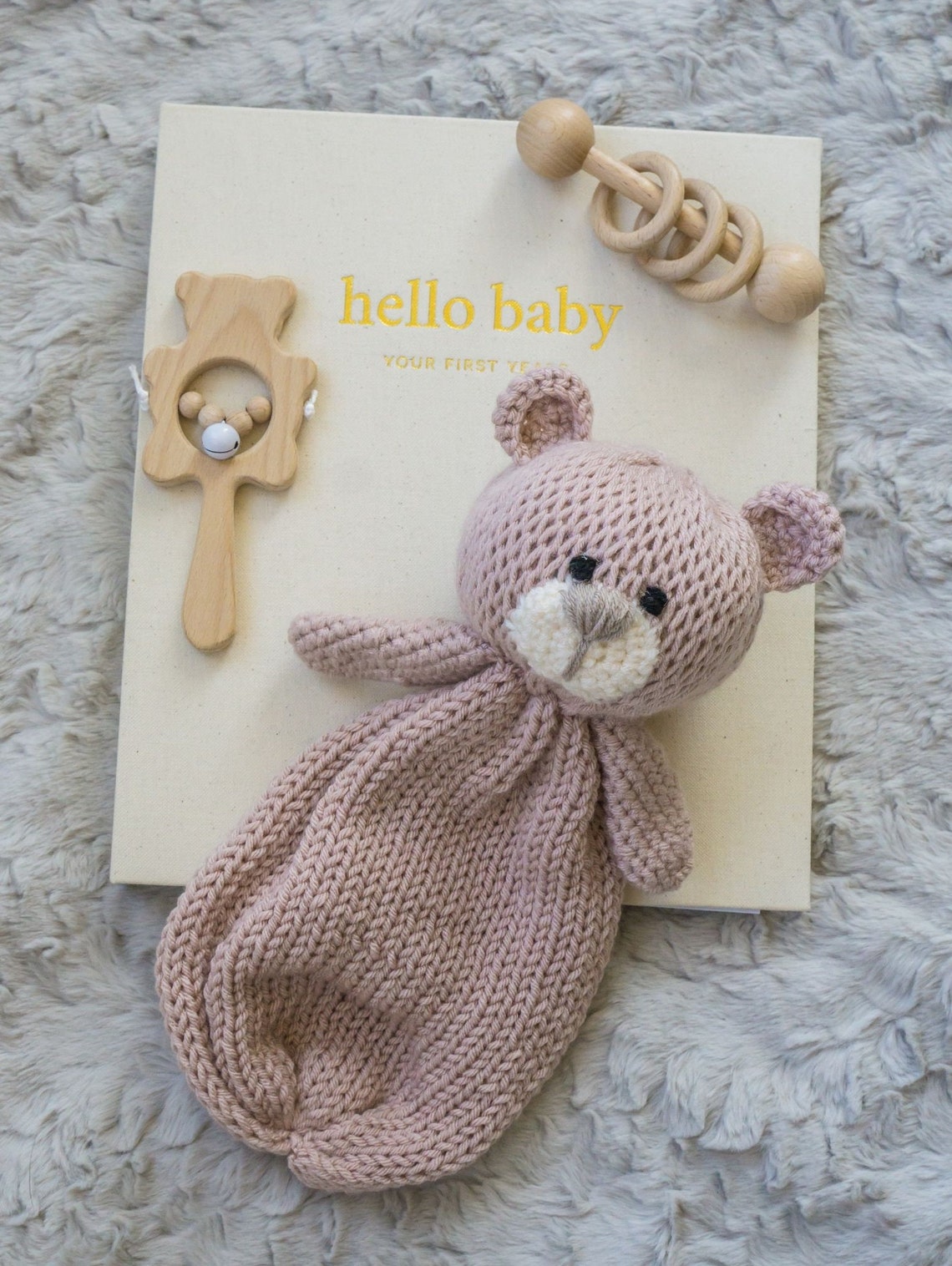 Bear Lovey / Knit Bear Lovey/crochet Bear Lovey / Security - Etsy