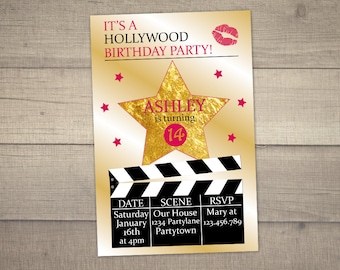 Hollywood invitation | Etsy