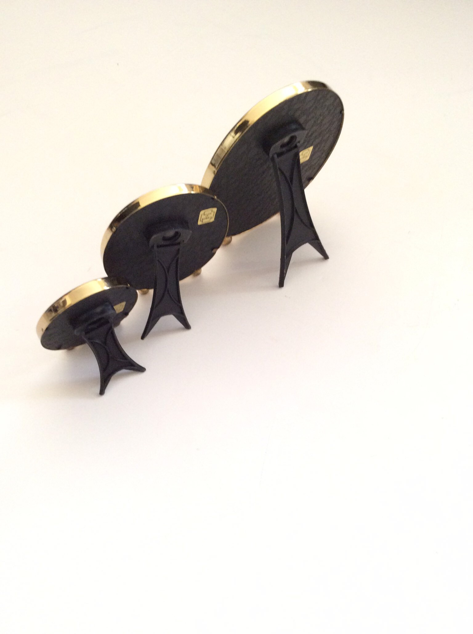 80's Set of Three Brass Picture Frames With Plastic - Etsy