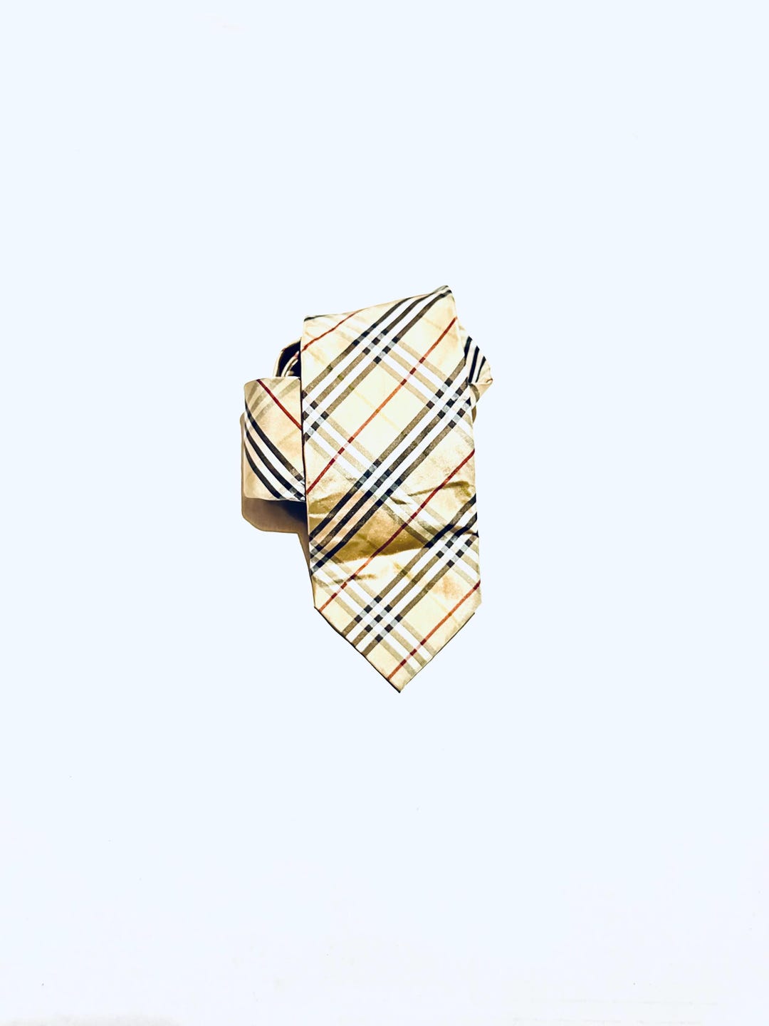 Burberry London Necktie. Vintage Brown /tan Plaid 100% Silk Tie. Made ...