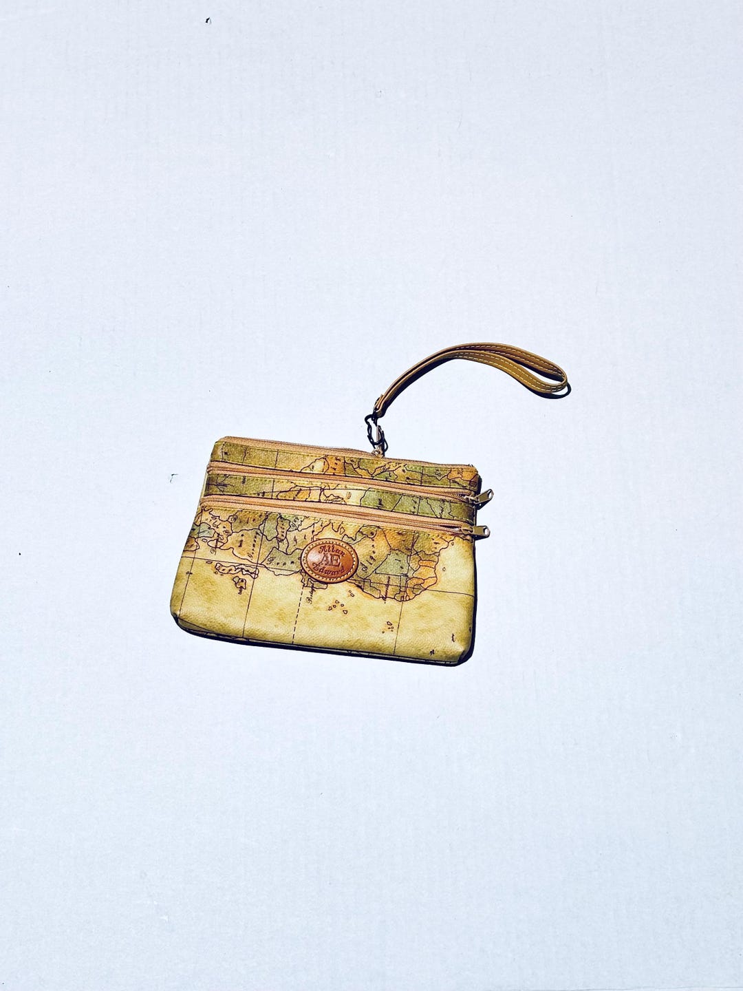 Vintage Map Wallet. Vinyl Map Print Waterproof Wristlet. - Etsy