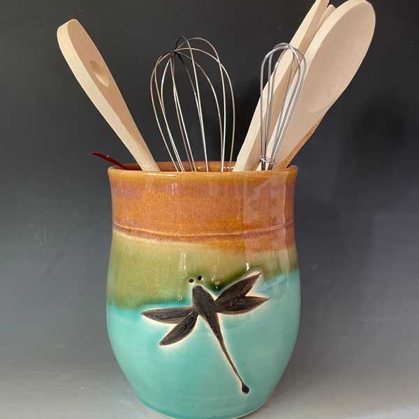 Pottery Utensil Crock Etsy