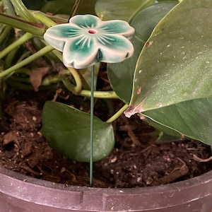 Ceramic Flower Plant Stick. 1 Inch Pottery Flower. Accent for Plants ...