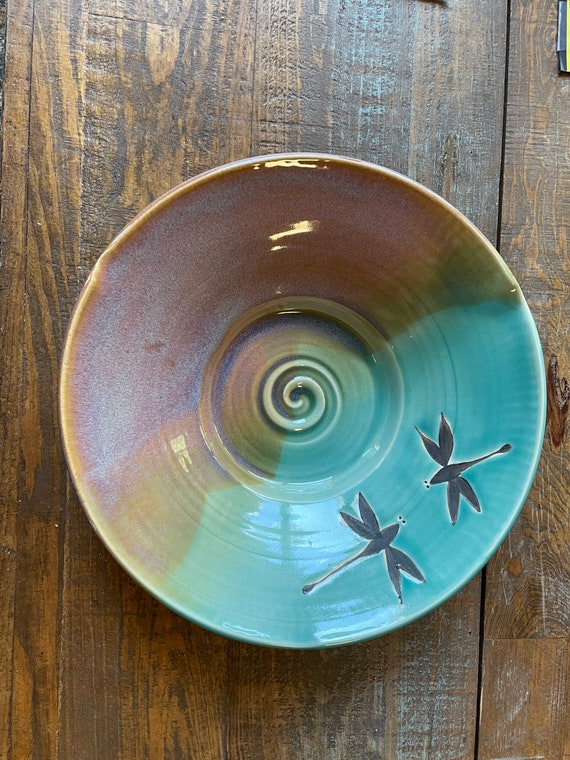 Handmade Pottery Platter. Dragonfly Large Ceramic Dish. | Etsy