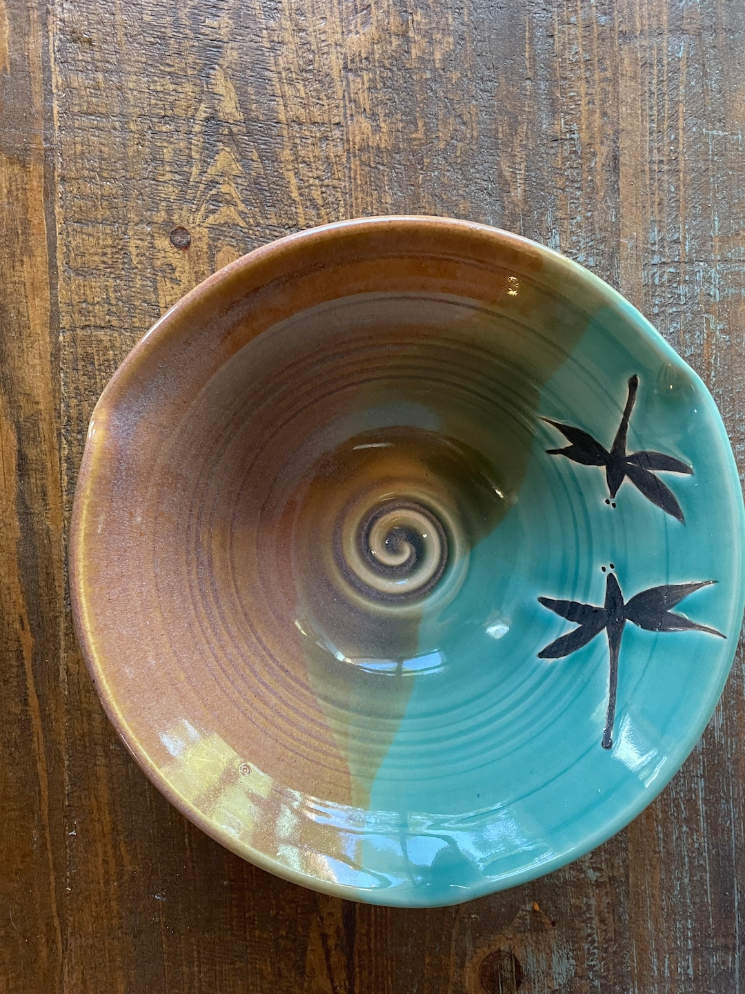 Pottery Dragonfly Serving Bowl. Handmade Ceramic Salad Bowl. Kitchen ...