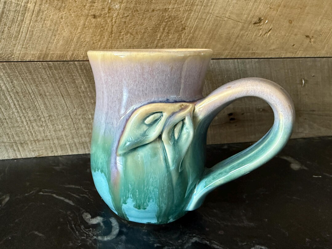 Calla Lily Mug. Cup With Flower Design. Ceramic Coffee Cup. Unique Mug ...