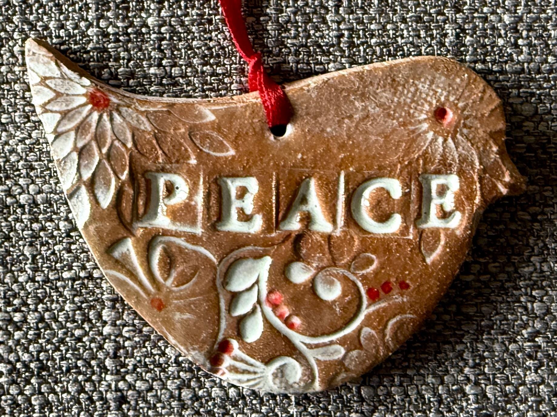 Handmade Pottery Peace Bird Ornament: Colorado Christmas Decor - Etsy