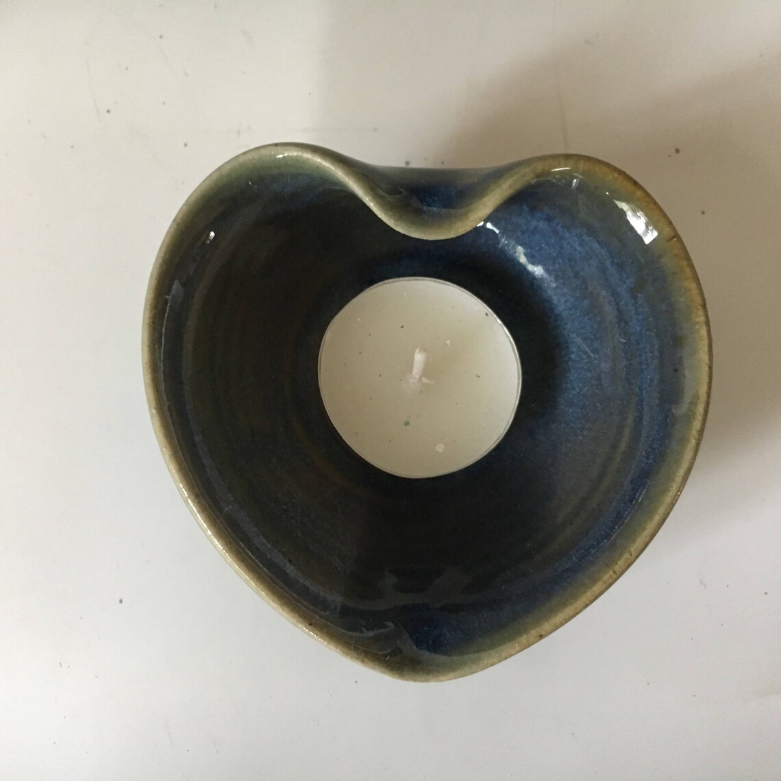 Handmade Pottery Blue Dish. Blue Ceramic Heart Dish Get Well - Etsy