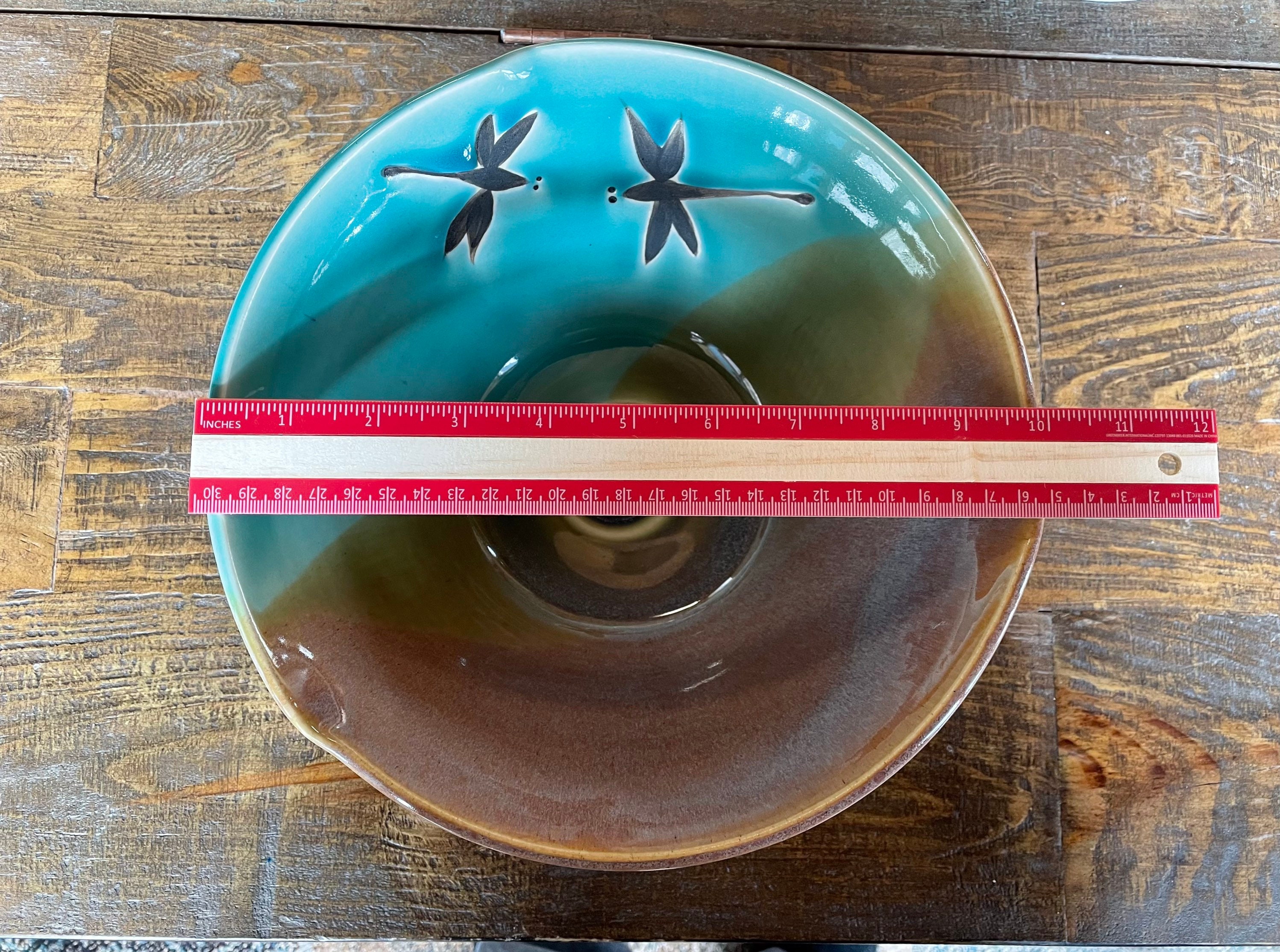 Handmade Pottery Bowl. Dragonfly Pottery Salad Bowl 11 | Etsy