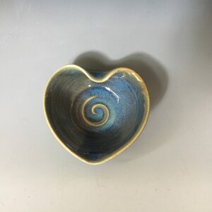 Handmade Pottery Blue Dish. Blue Ceramic Heart Dish, Get Well Gift 4 ...