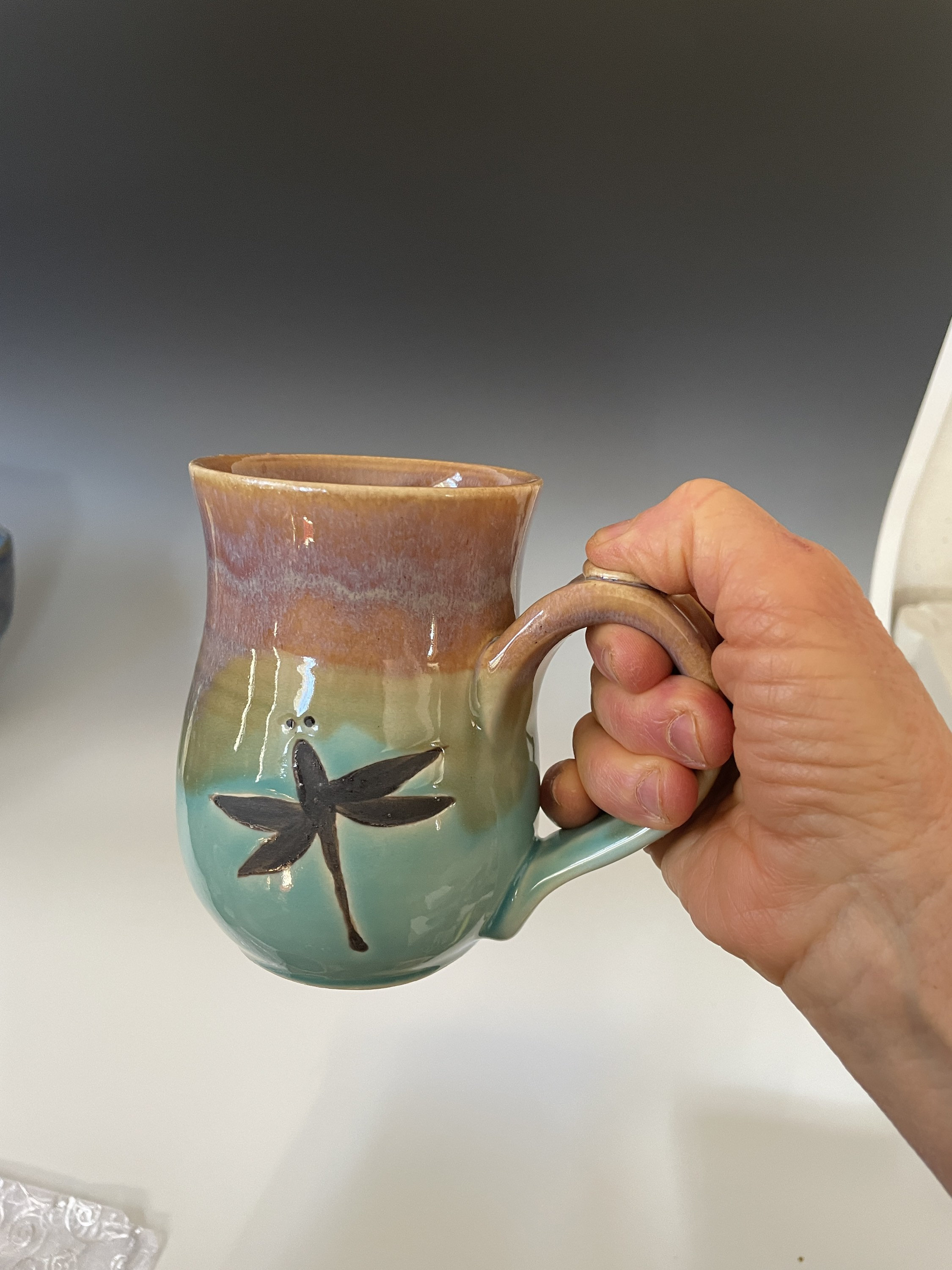 Dragonfly Mug Handmade Dragonfly Coffee Cup. 16 Ounce | Etsy