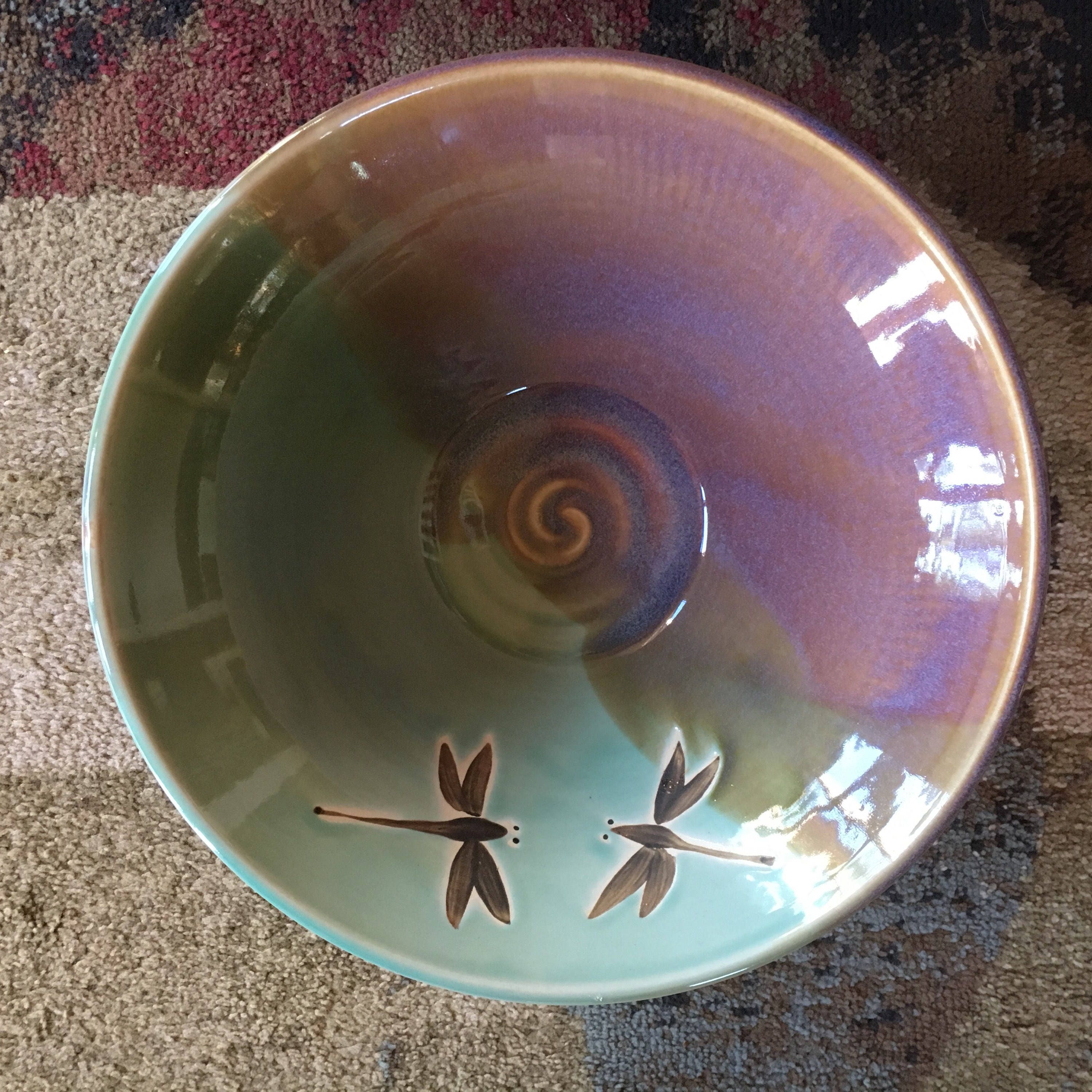Handmade Pottery Bowl Dragonfly Pottery Salad Bowl Ceramic | Etsy
