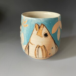 Pottery Fish Wine Cup. Unique Pottery Tea Mug. Ocean Lover Expresso Cup ...