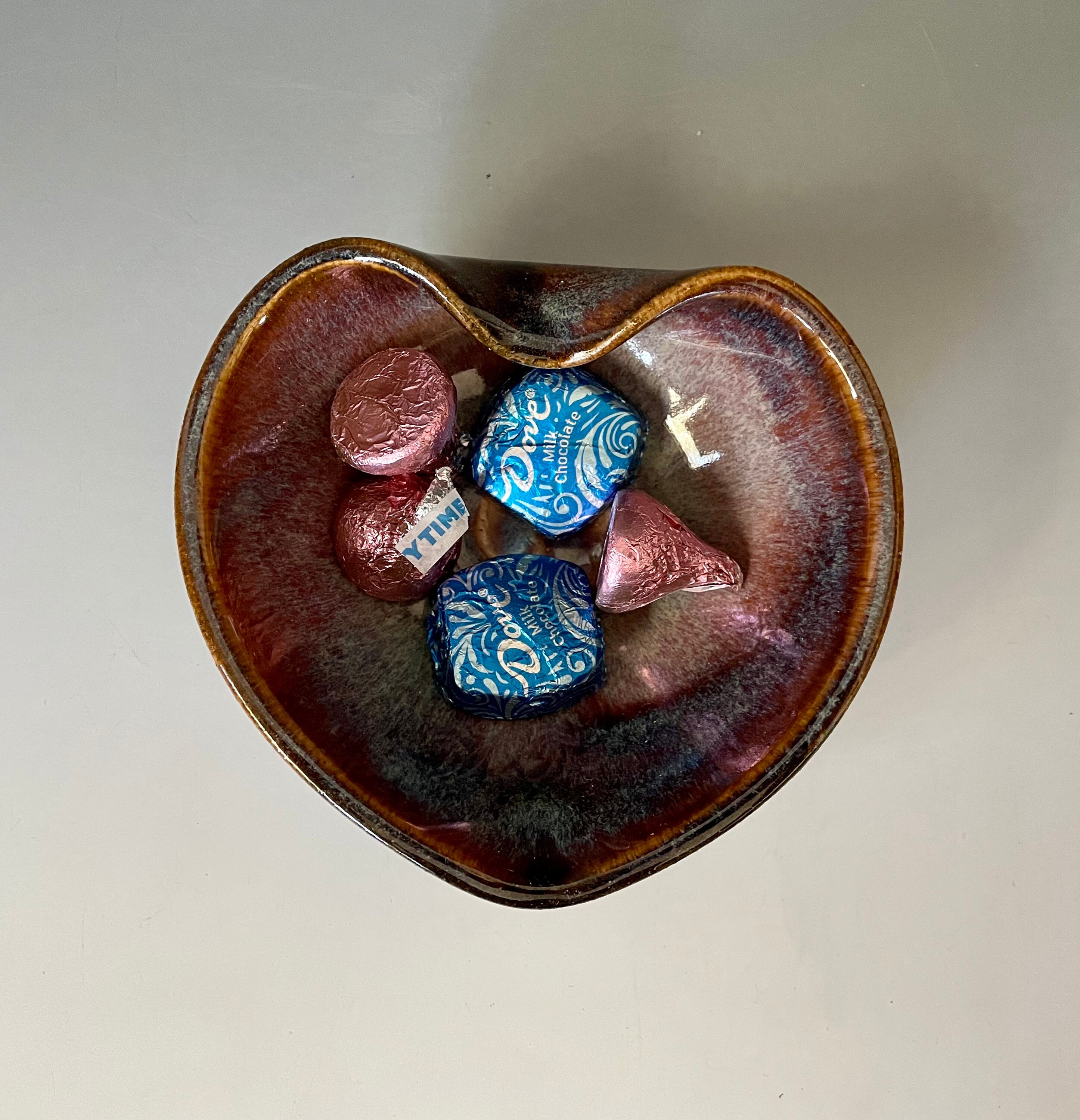 Southwest pottery heart dish. Sunset handmade pottery 4 inch | Etsy