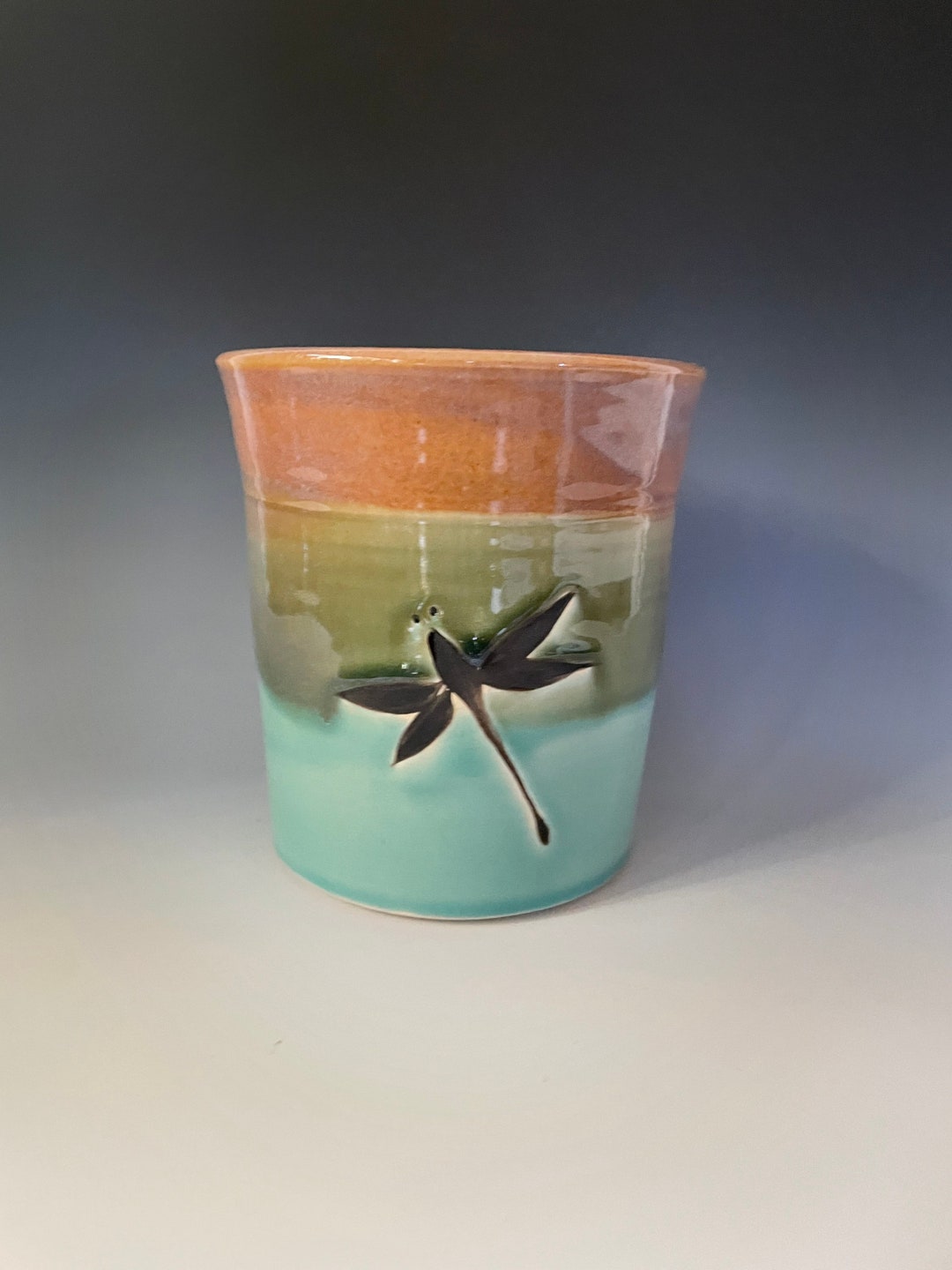 Pottery Dragonfly Vase, Pottery Handmade Planter, Dragonfly Kitchen ...