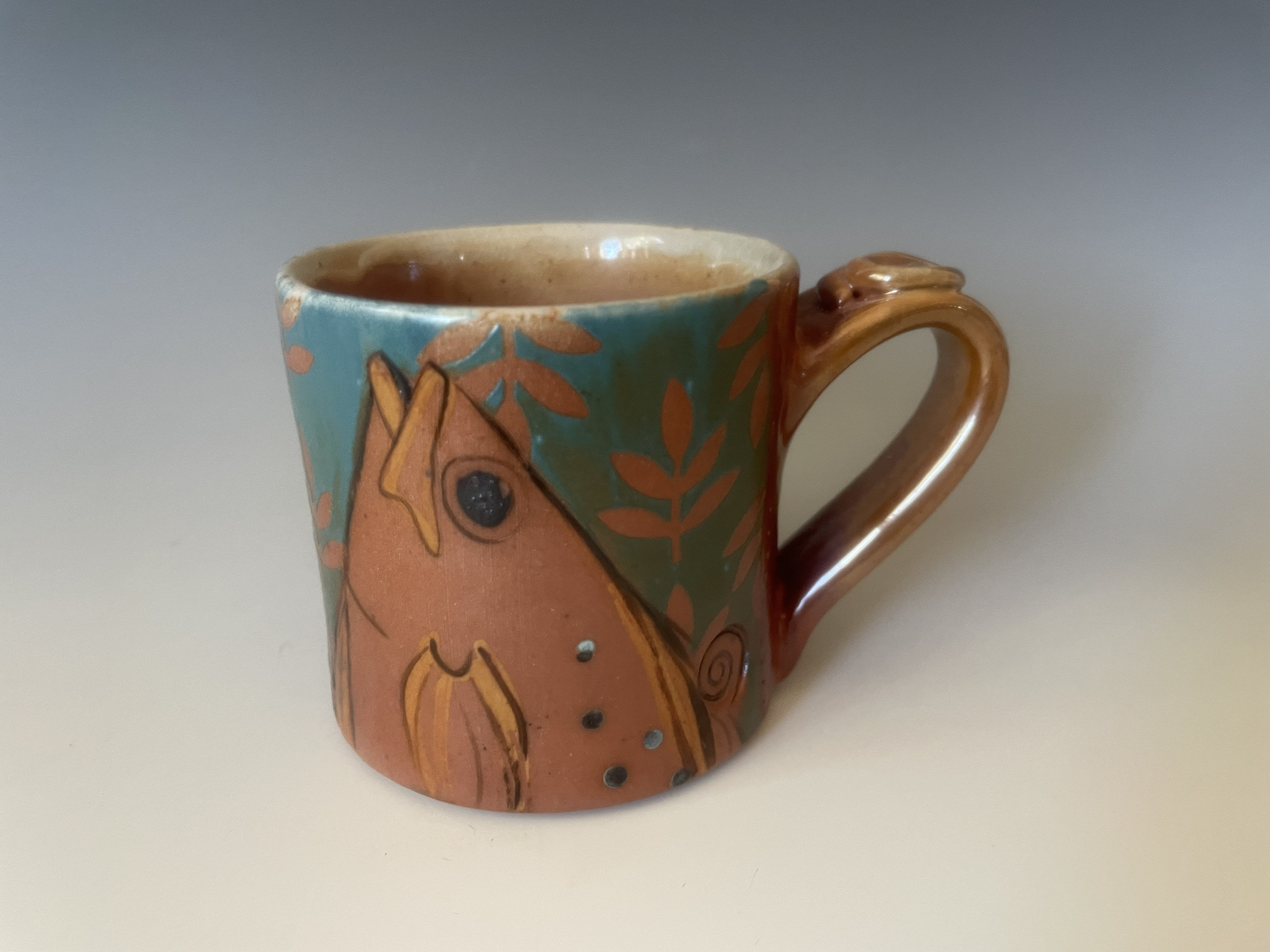 Pottery Fish Wine Cup. Unique Pottery Tea Mug. Teal Drinking - Etsy