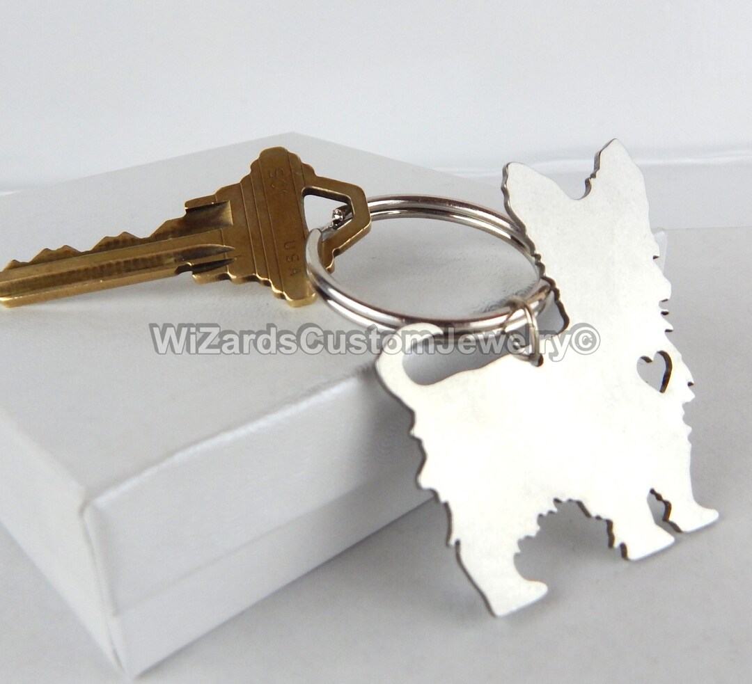 Yorkshire Terrier Dog Keychain Memorial, Dog Keychain Engraving, Dog ...