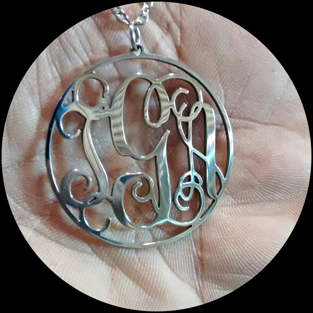 Monogram Chain Necklace, Custom Monogram Initial, Personalised Monogram ...