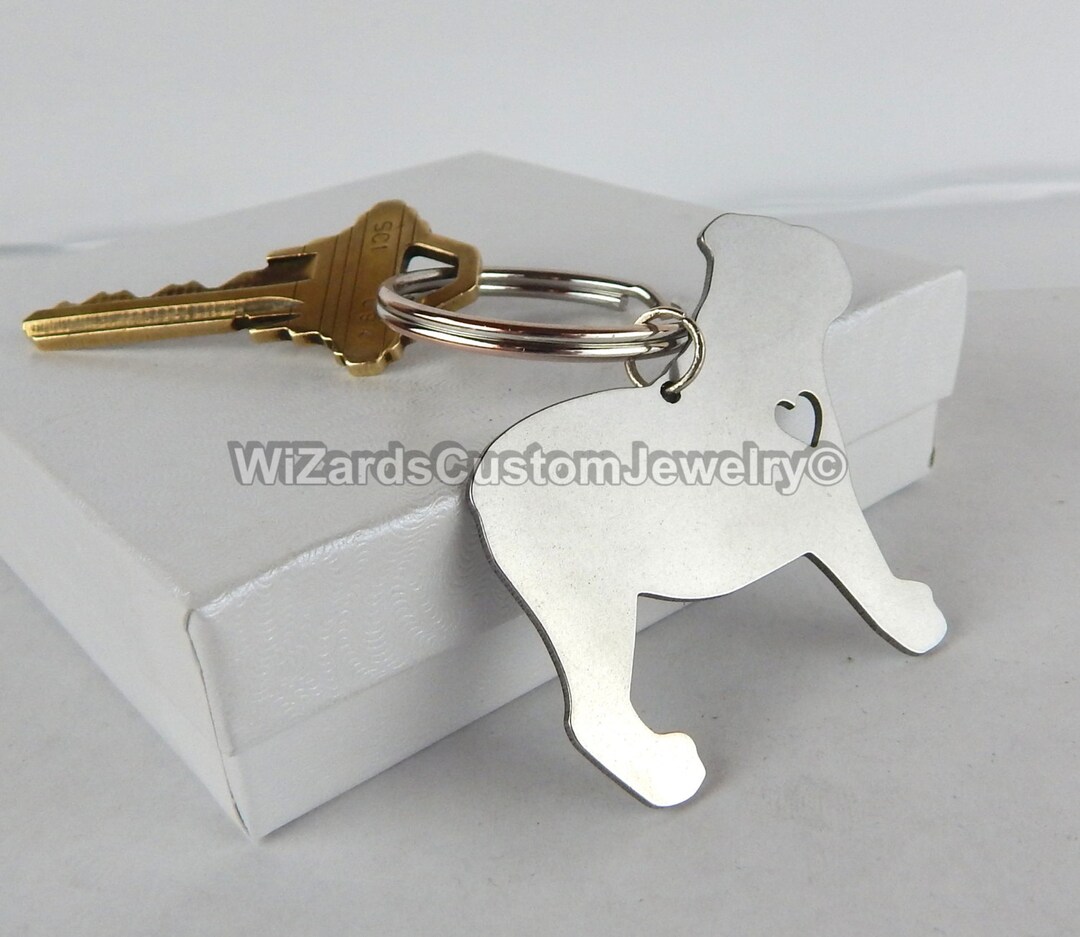 English Bulldog Dog Keychain Memorial Dog Keychain With Name - Etsy