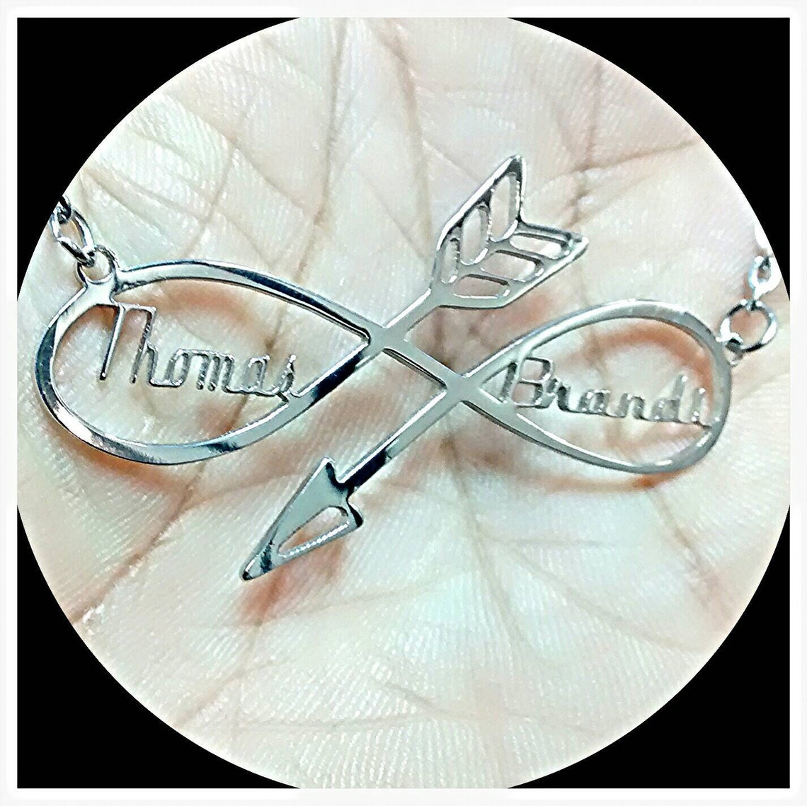 Infinity Necklace Silver Custom Chain Personalised Charm - Etsy