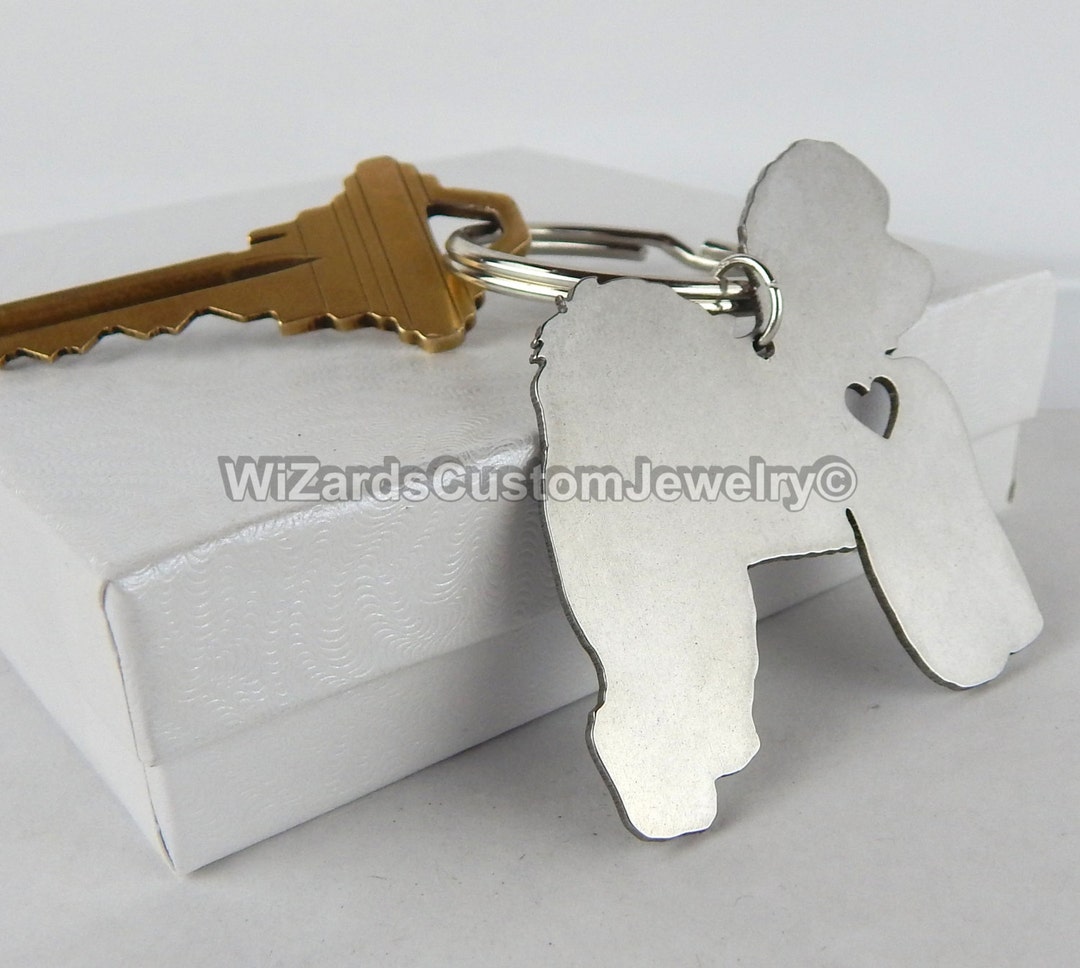 Bichon Frise Dog Keychain Memorial, Dog With Name, Dog Keychain Custom ...