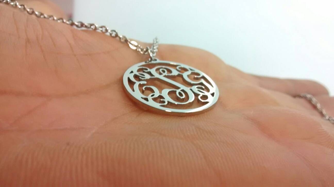 Monogram Chain Necklace Custom Monogram Initial Personalised - Etsy
