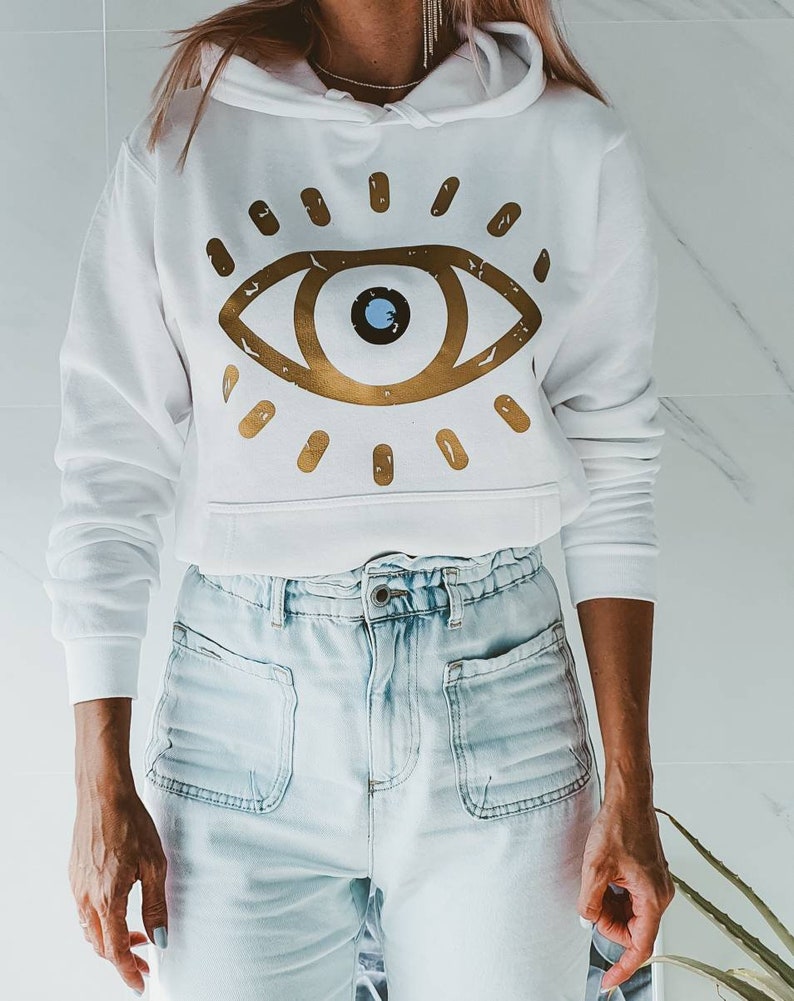 Protection Eye Hoodie , Gold Eye Vinyl Stamp Sweatshirt, Cosy Blouse - Etsy