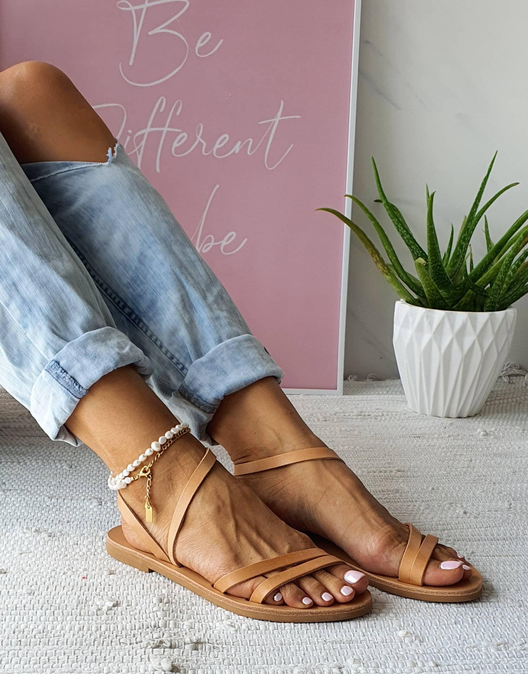 Black Leather Sandals Greek Gladiator Sandals Summer Shoes | Etsy