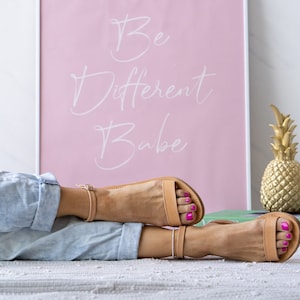 Greek Leather Minimal Sandals, Simple Natural Leather Color Sandals ...