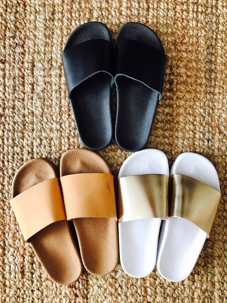 Tobacco Brown Platform Sliders Nubuck Pool Slides Flat - Etsy