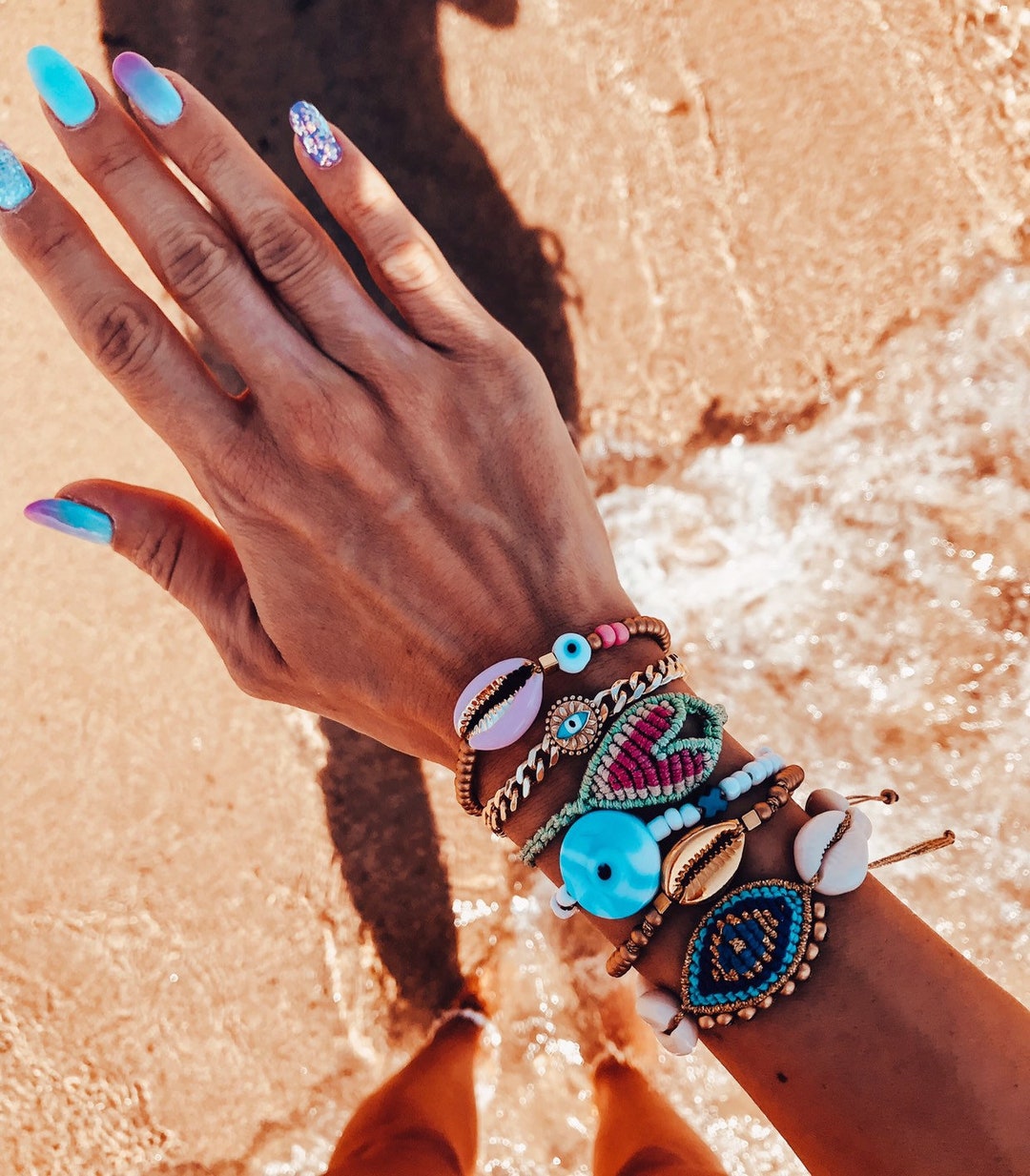 Summer Bracelets Combination, Shell Bracelets, Cowrie Shell Bracelet ...