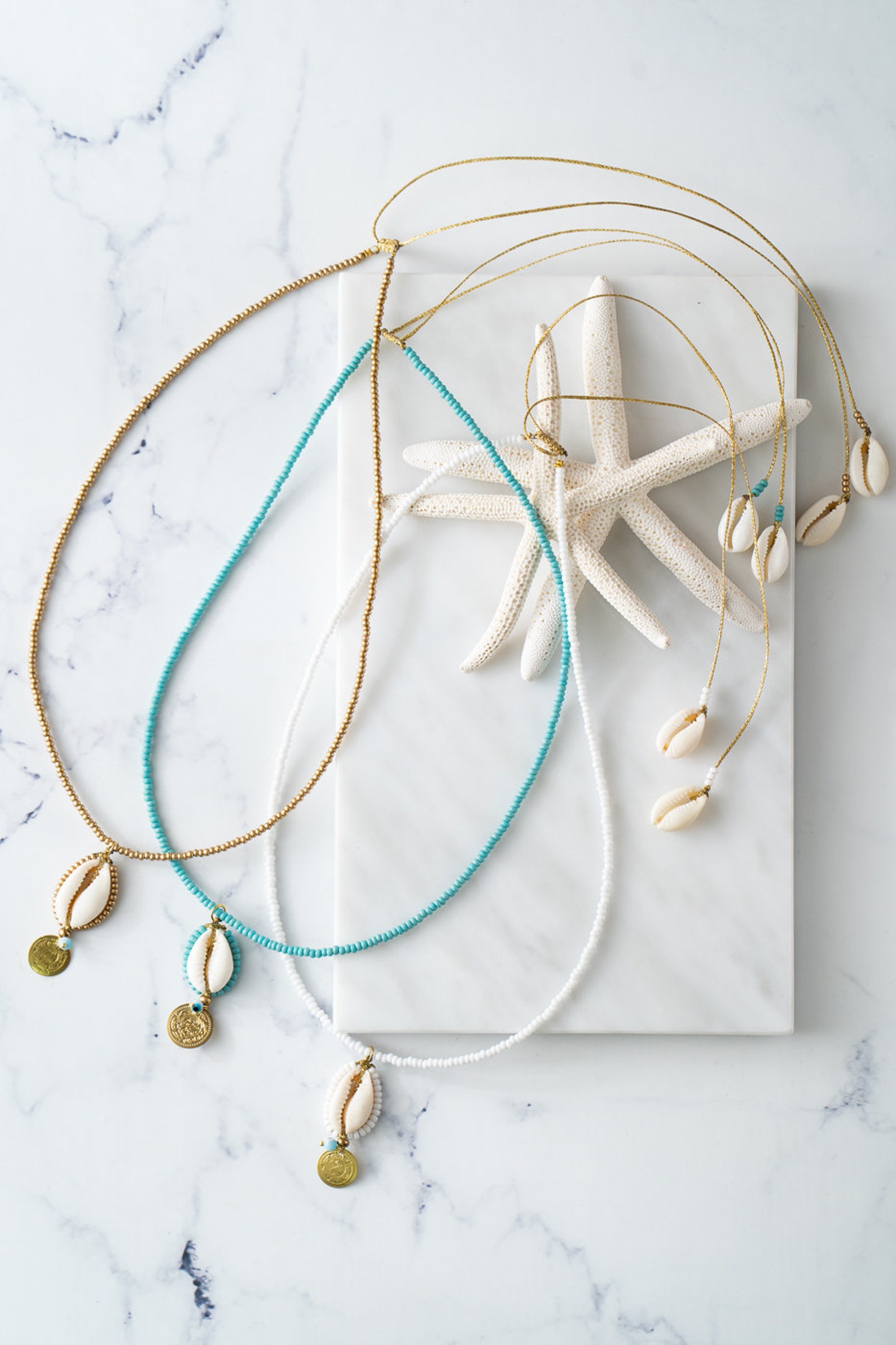 Adjustable Beaded Necklace Shell Jewelry Handmade Necklace - Etsy