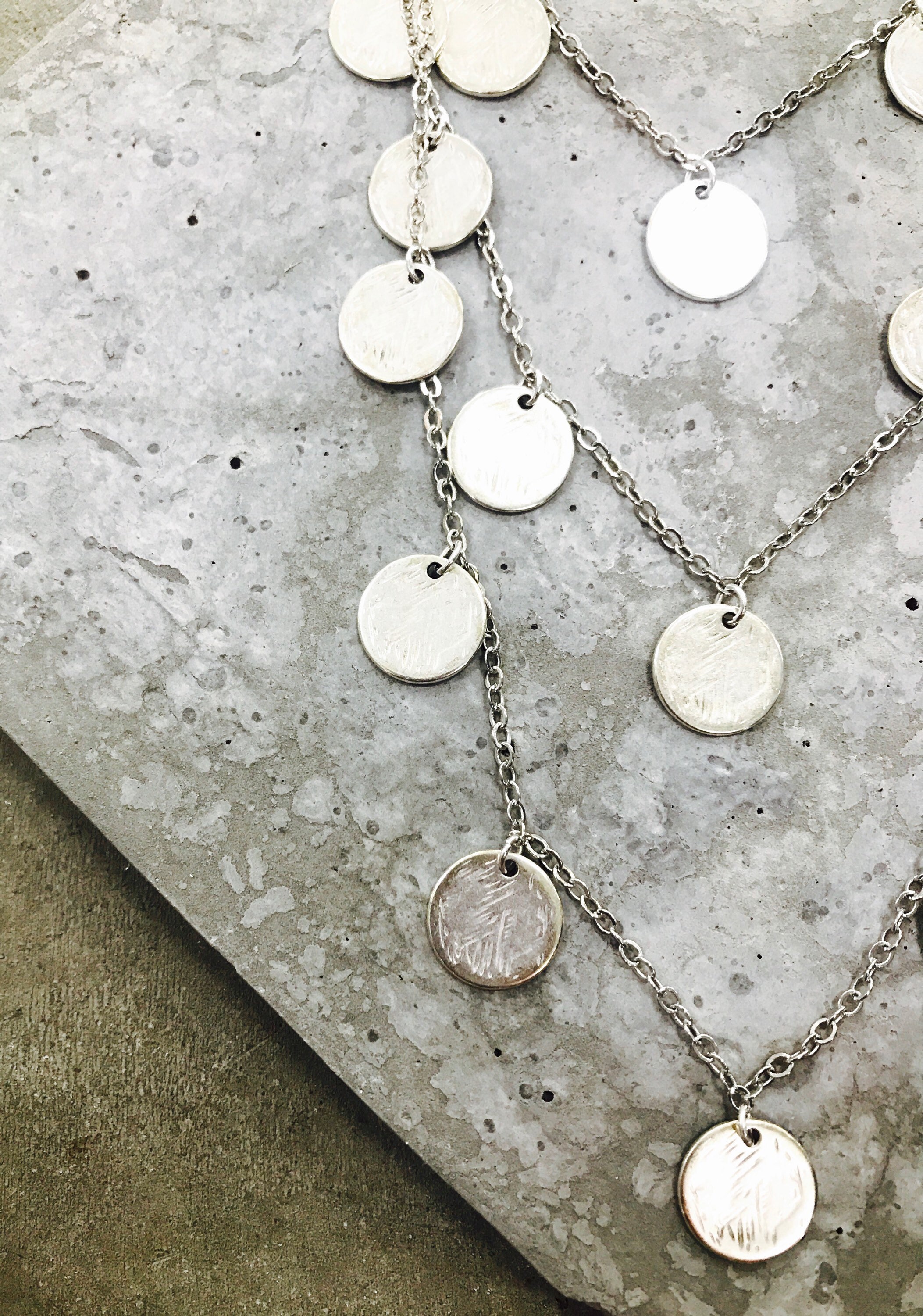 Triple Coin Necklace bohemian Coin Neckpieceboho Summer | Etsy