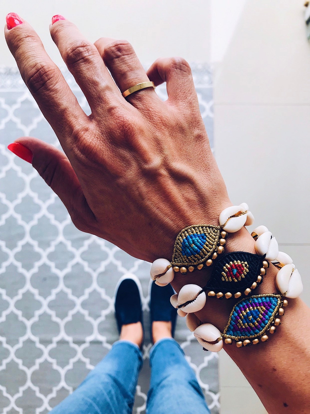 Knot Evil Eye Bracelets, Adjustable Cowrie Shell Bracelet - Etsy