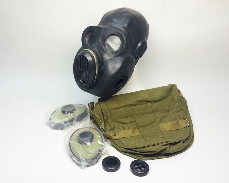 Vintage Soviet russian black gas mask PBF gas mask PBF EO-19 | Etsy
