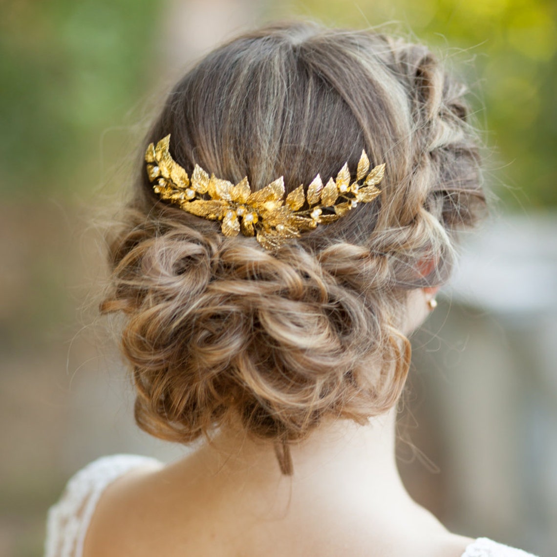 Gold Wedding Comb Bridal Headpiece Gold Leaves Bridal Comb - Etsy