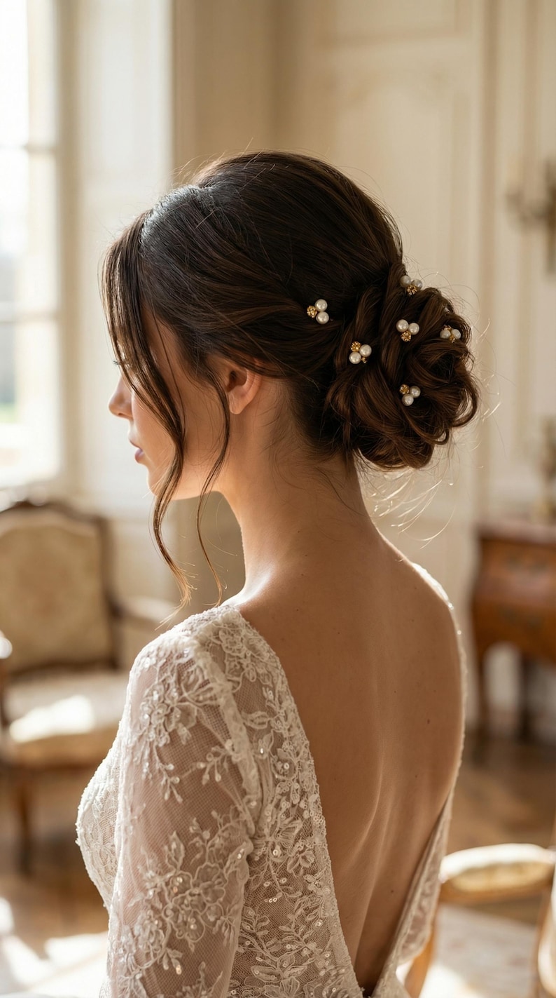 Pearl Bridal Hair Pins Set Wedding Hair Pins With Rhinestones and ...