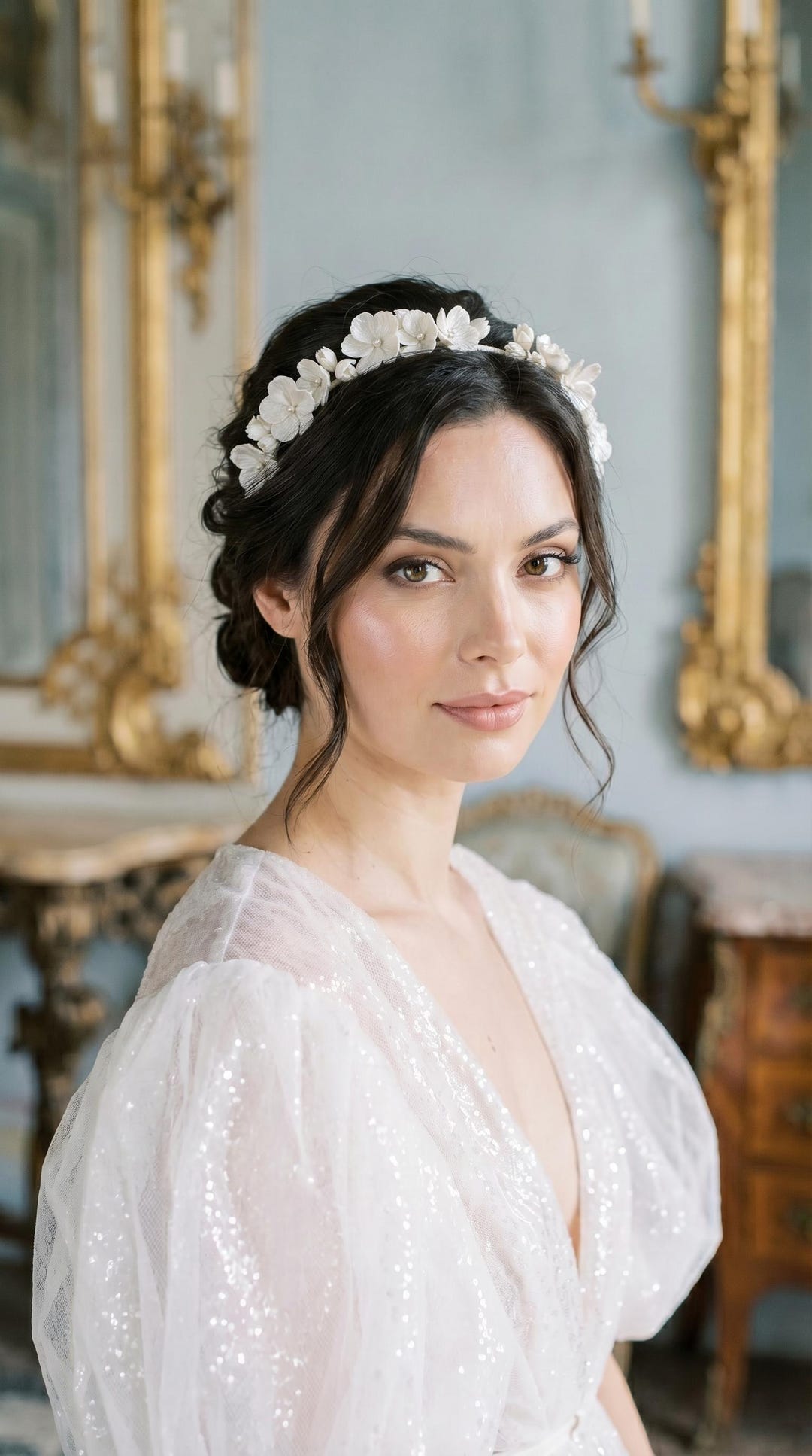 Bridal Crown Clay Flower Tiara Wedding Headpiece Floral Hair Accessory ...