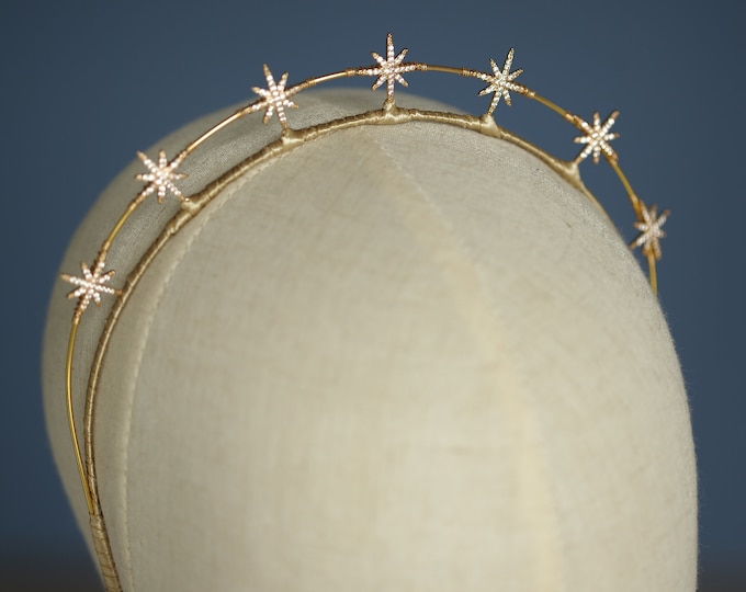 Silver Star Crown Celestial Bridal Crown Silver Star Halo Cosmic ...