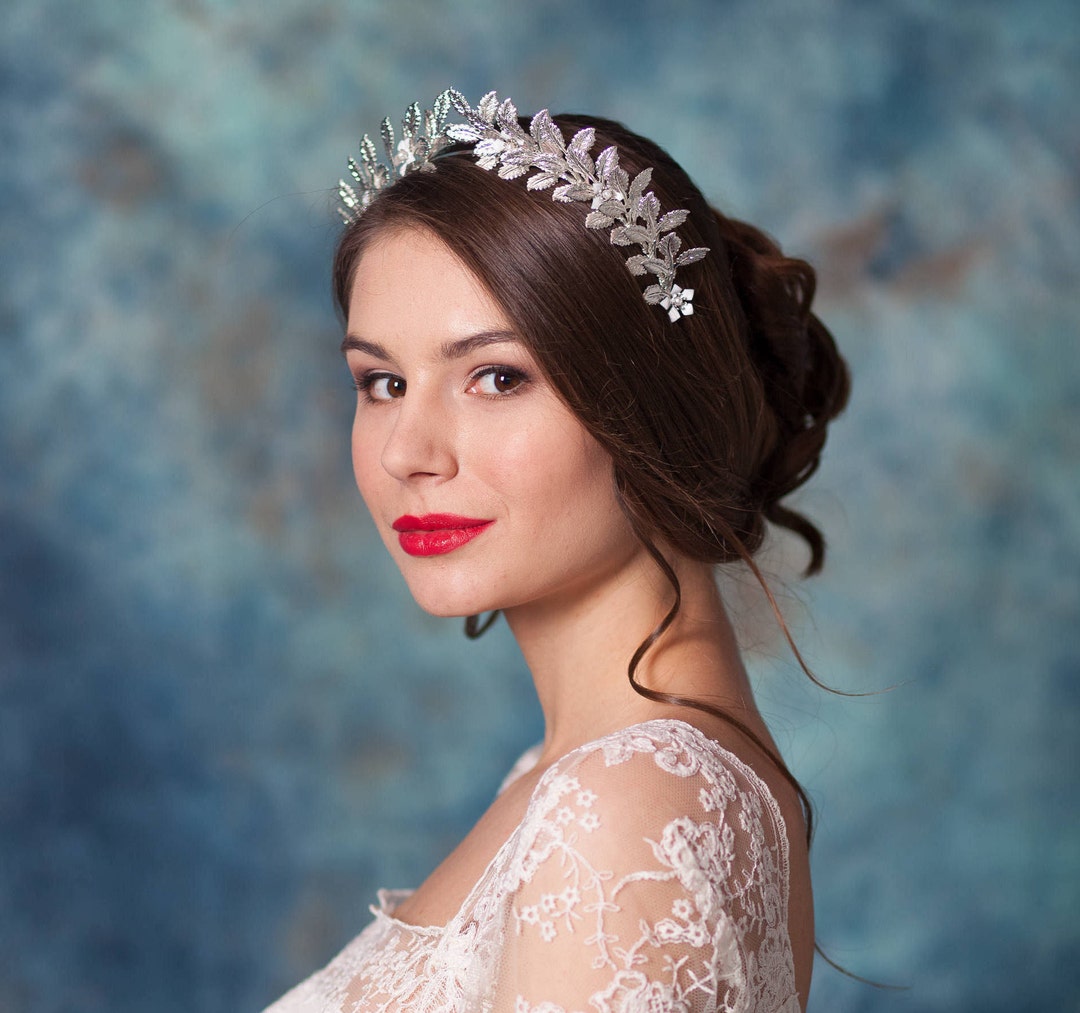 Silver Leaf Tiara Laurel Leaf Tiara Silver Leaf Crown Laurel Leaf Crown Greek Crown Silver Leaf ...