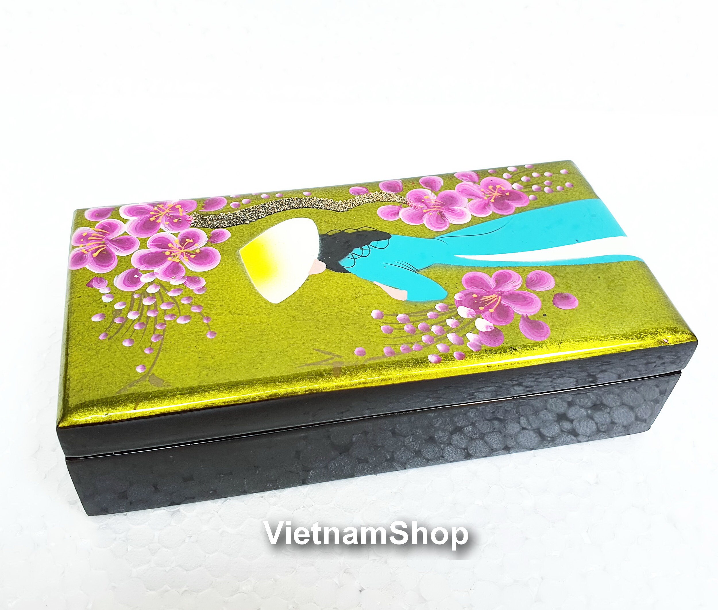 Lacquer Jewelry Box With Vietnamese Girls Wear Ao Dai and | Etsy UK