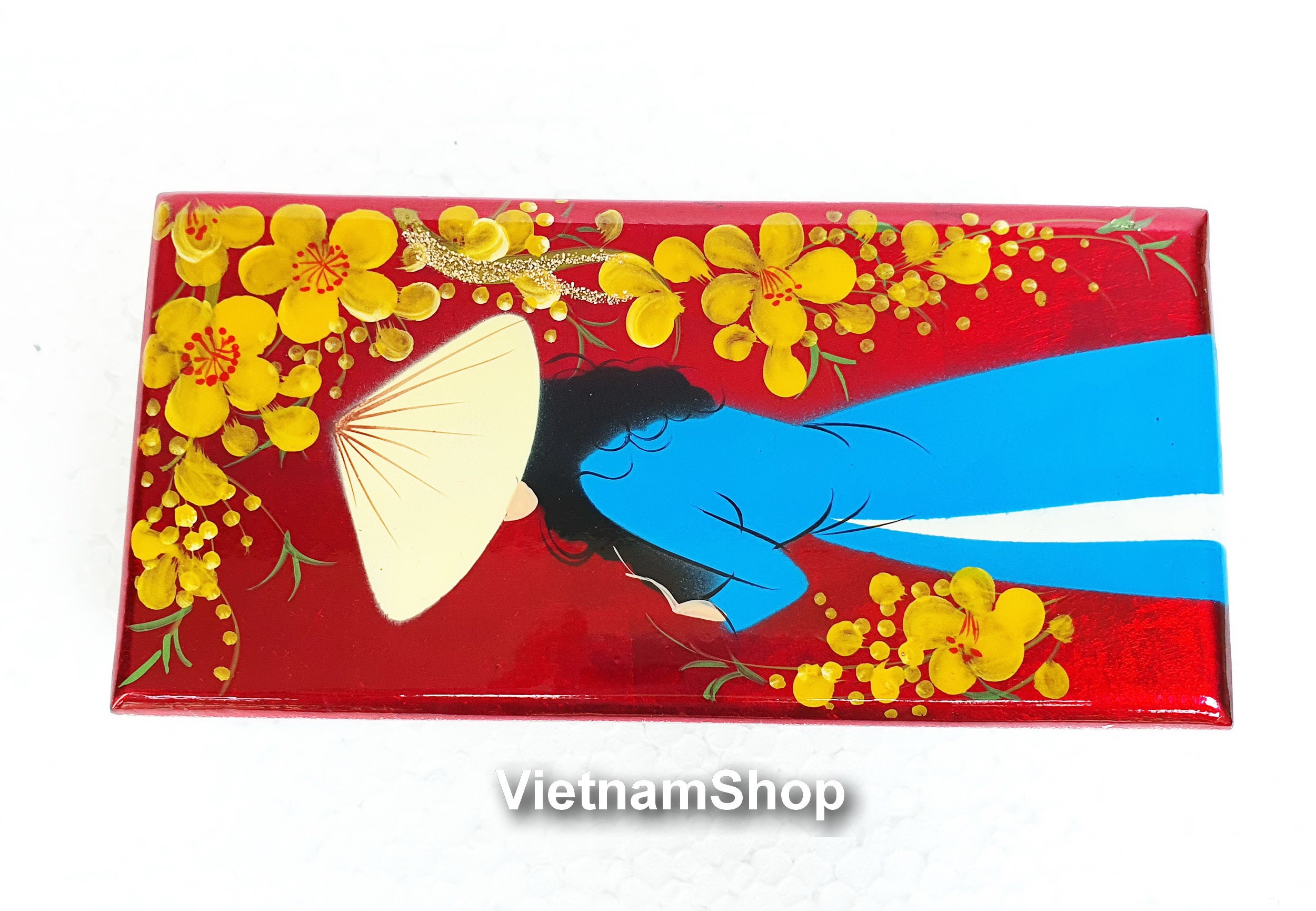 Vietnamese Lacquer Box With Vietnamese Girls Wear Ao Dai Jewelry Box ...