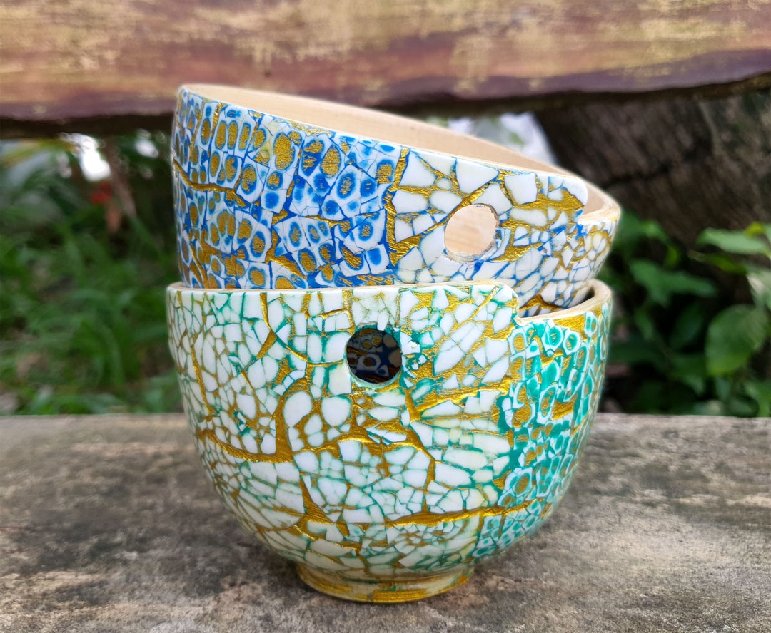 Handmade Bamboo Bowl With Eggshell Inlay for Kitchen, Wedding Gifts ...