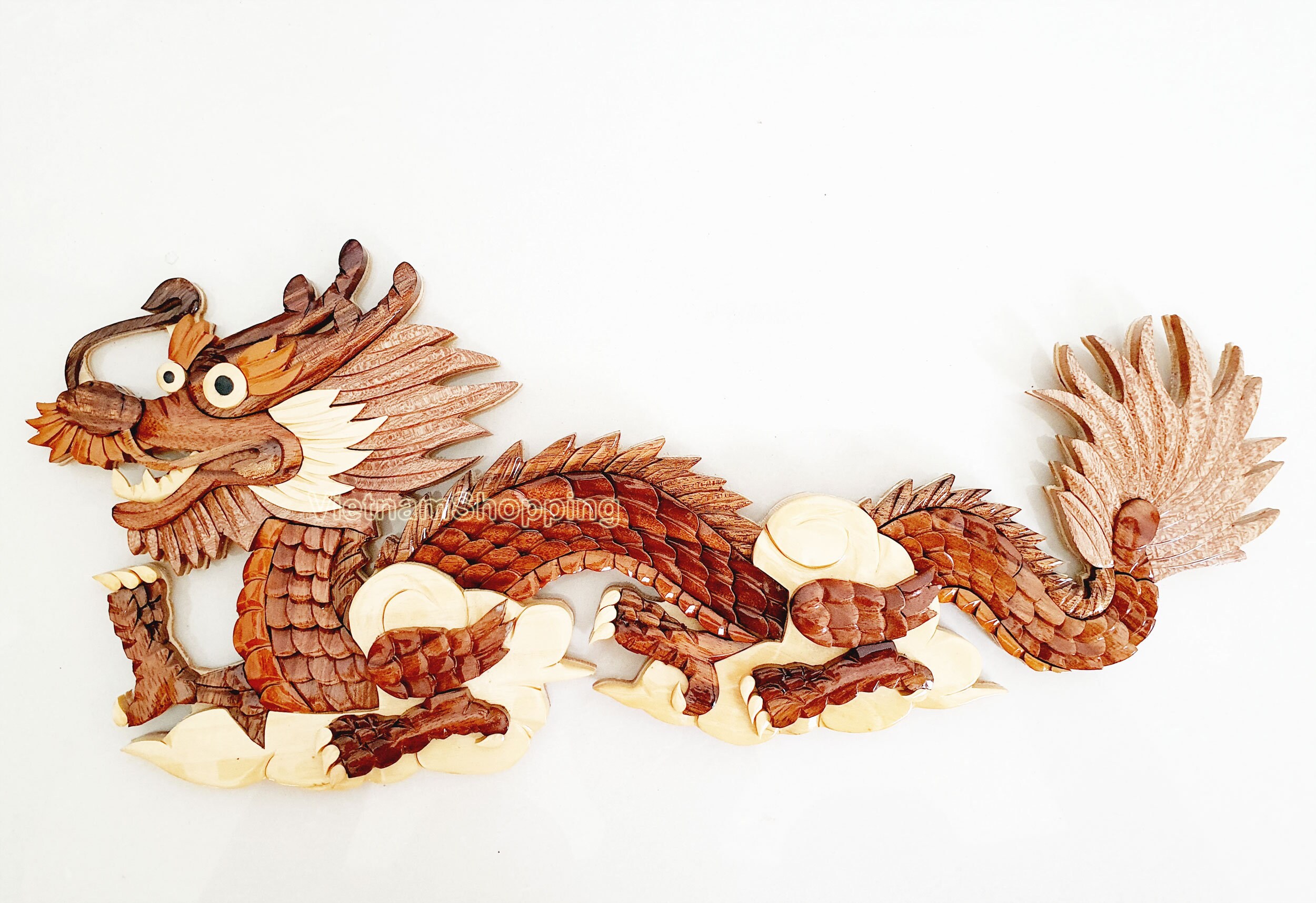 Hand Crafted 3 Dimensional Intarsia Wood Art Intarsia Couple THE DRAGON ...