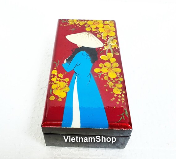 Vietnamese Lacquer Box With Vietnamese Girls Wear Ao Dai - Etsy