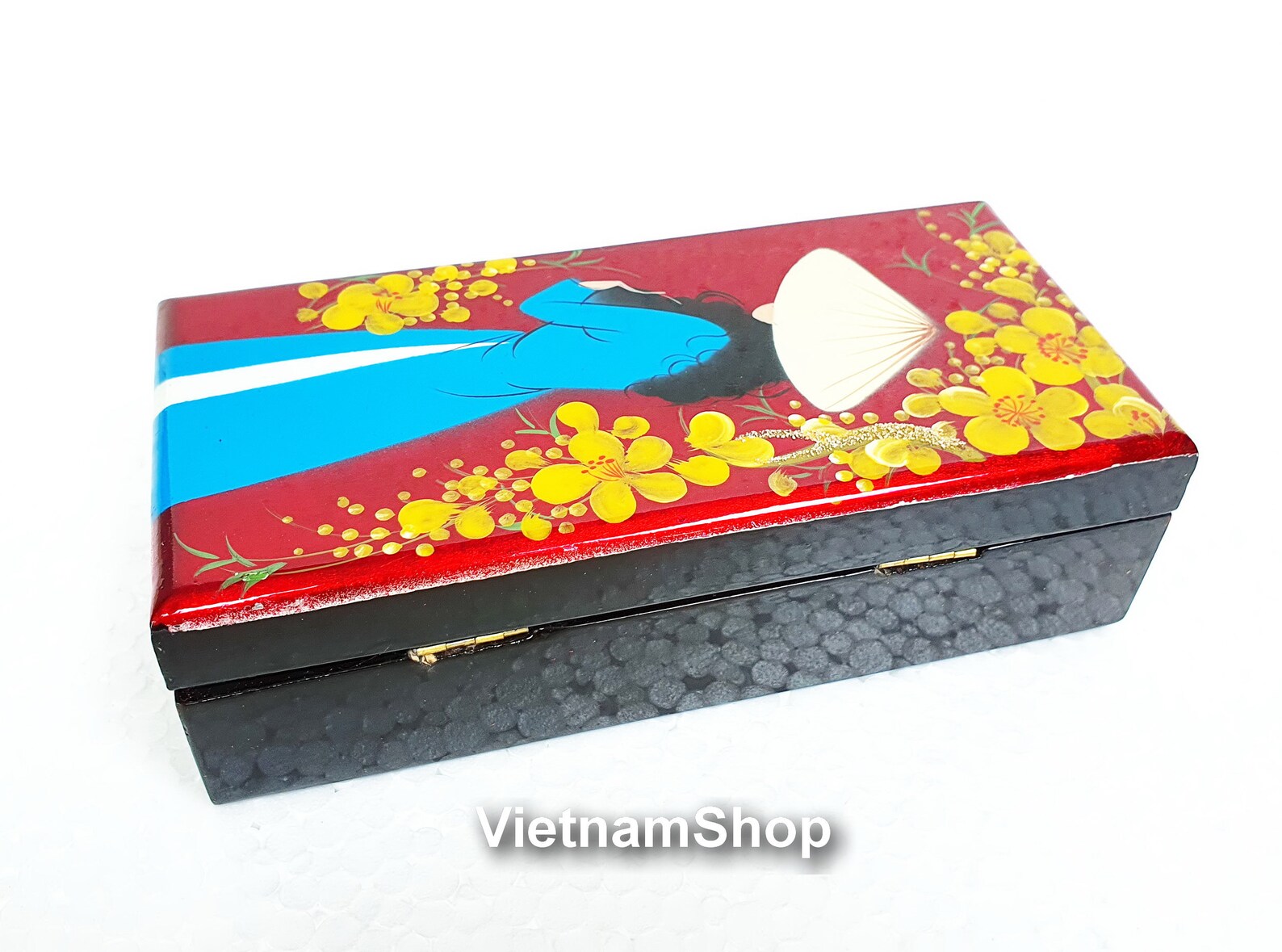Vietnamese Lacquer Box With Vietnamese Girls Wear Ao Dai Jewelry Box ...