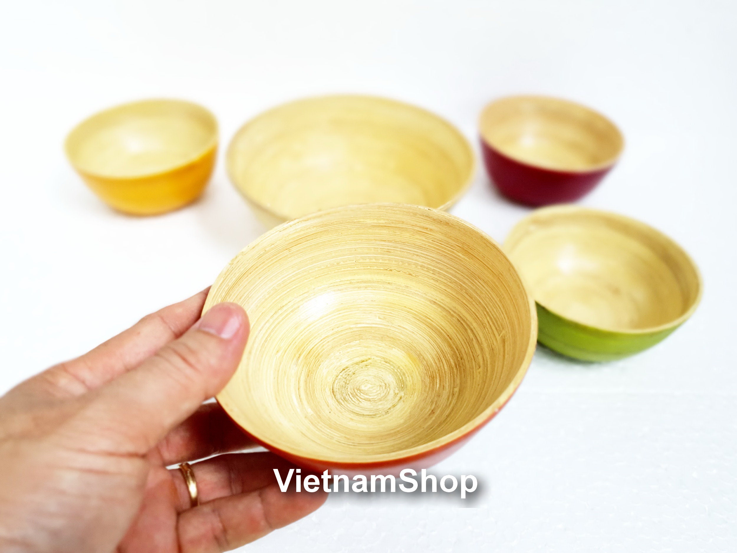Set of 6 Bamboo Bowls for Kitchen Handmade by Bamboo From - Etsy UK