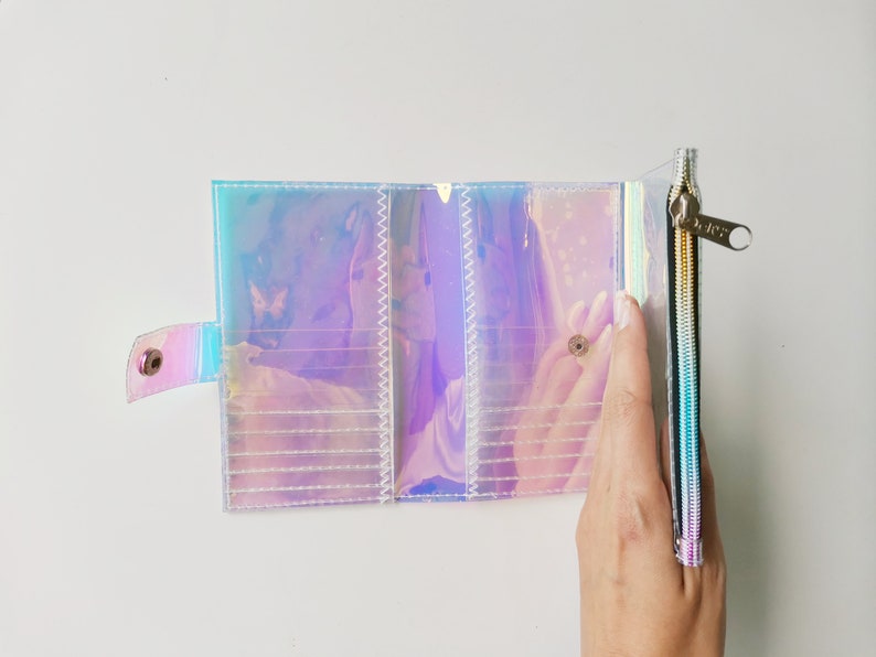 Holographic Clear Wallet Vinyl Cardholder Y2K 90s Aesthetic Transparent ...
